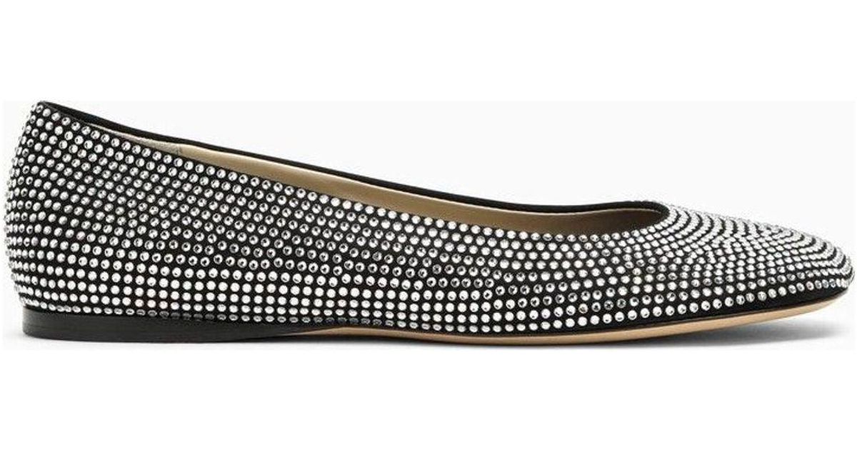 Loewe Ballerina Toy Leather And Rhinestones Sandal in Black | Lyst