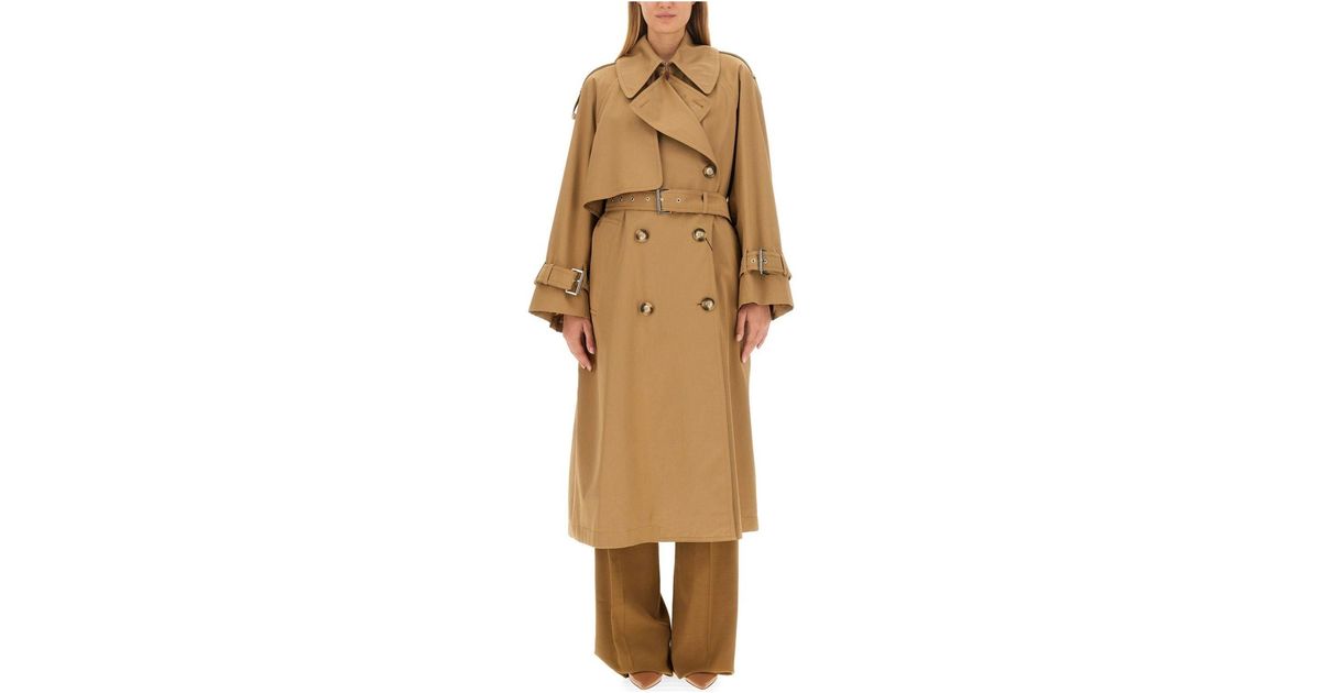 Max Mara Oversize Fit Trench Coat in Natural | Lyst UK