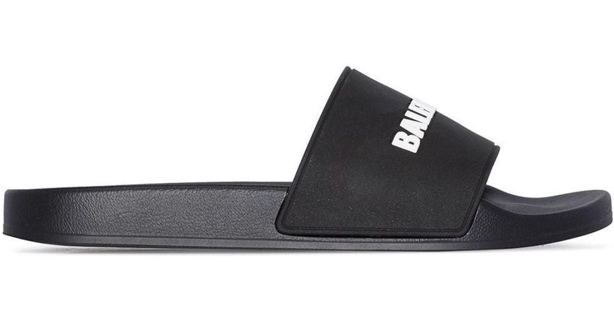 Balenciaga Pool Slide Bal Logo in Black for Men | Lyst