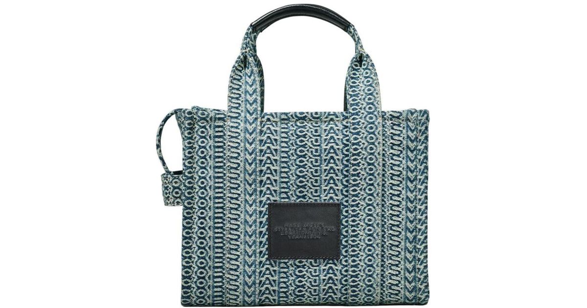 Marc Jacobs The Monogram Washed Denim Mini Tote Bag in Blue | Lyst UK