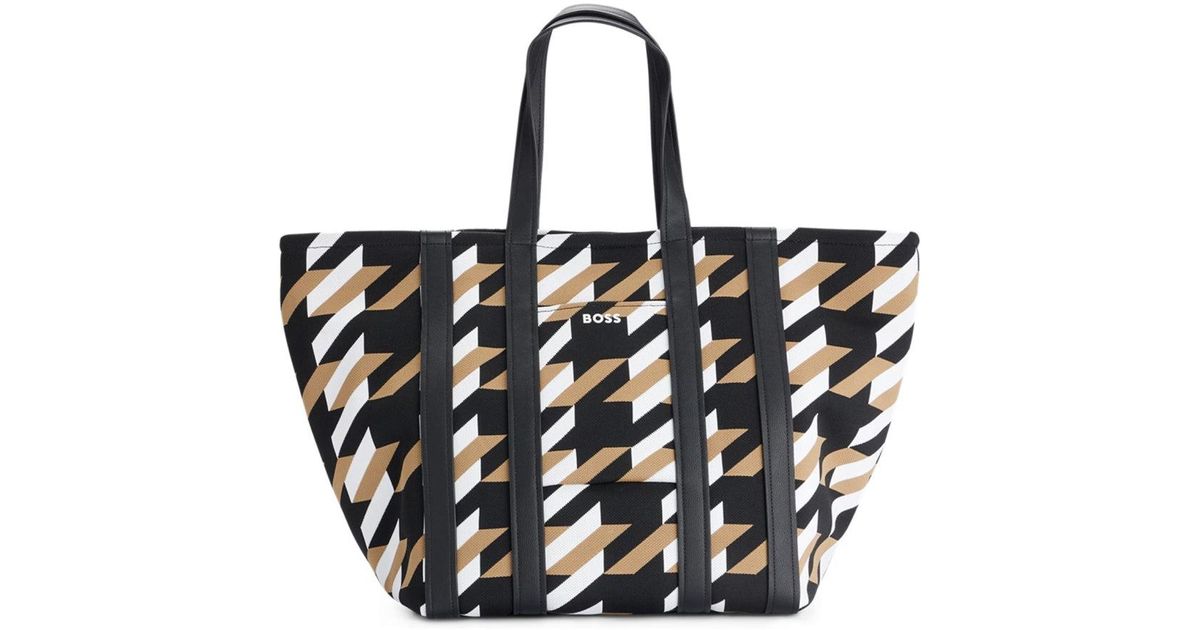 BOSS Addison Mx Shopper Tote Bag in Black | Lyst