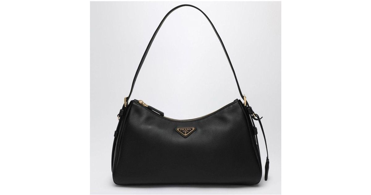 Prada Aimée Medium Leather Bag in Black | Lyst