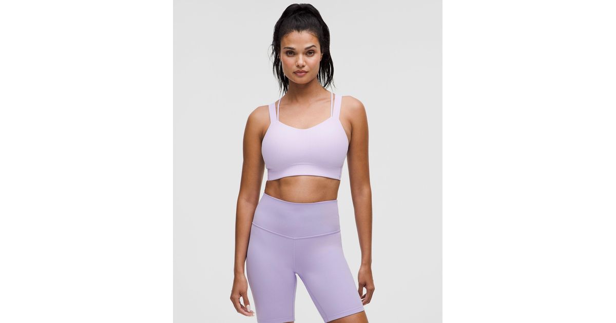 lululemon Like A Cloud Ribbed Longline Bra in Purple | Lyst