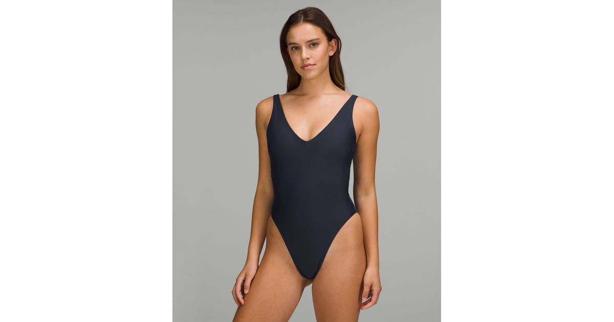 Lululemon Athletica Waterside V Neck Skimpy Fit One Piece Swimsuit B C