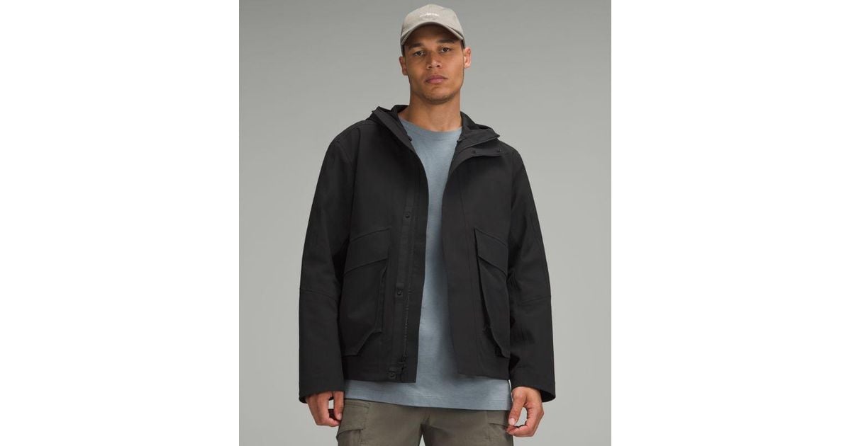 lululemon Waterproof Utility Rain Jacket in Black for Men | Lyst UK
