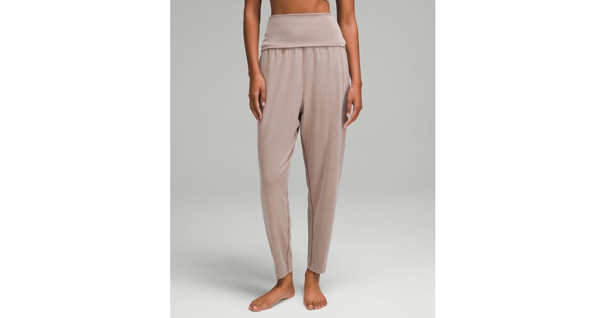 lululemon Cupro Foldover Relaxed Yoga Pants in Natural | Lyst