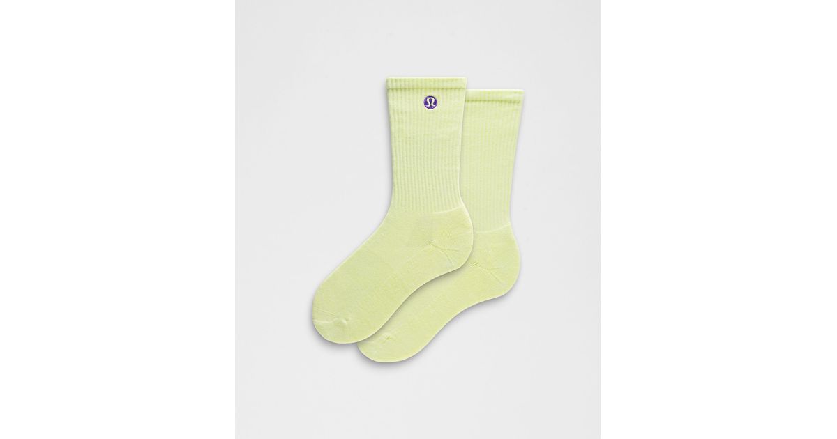 lululemon Daily Essential Crew Socks in Yellow | Lyst