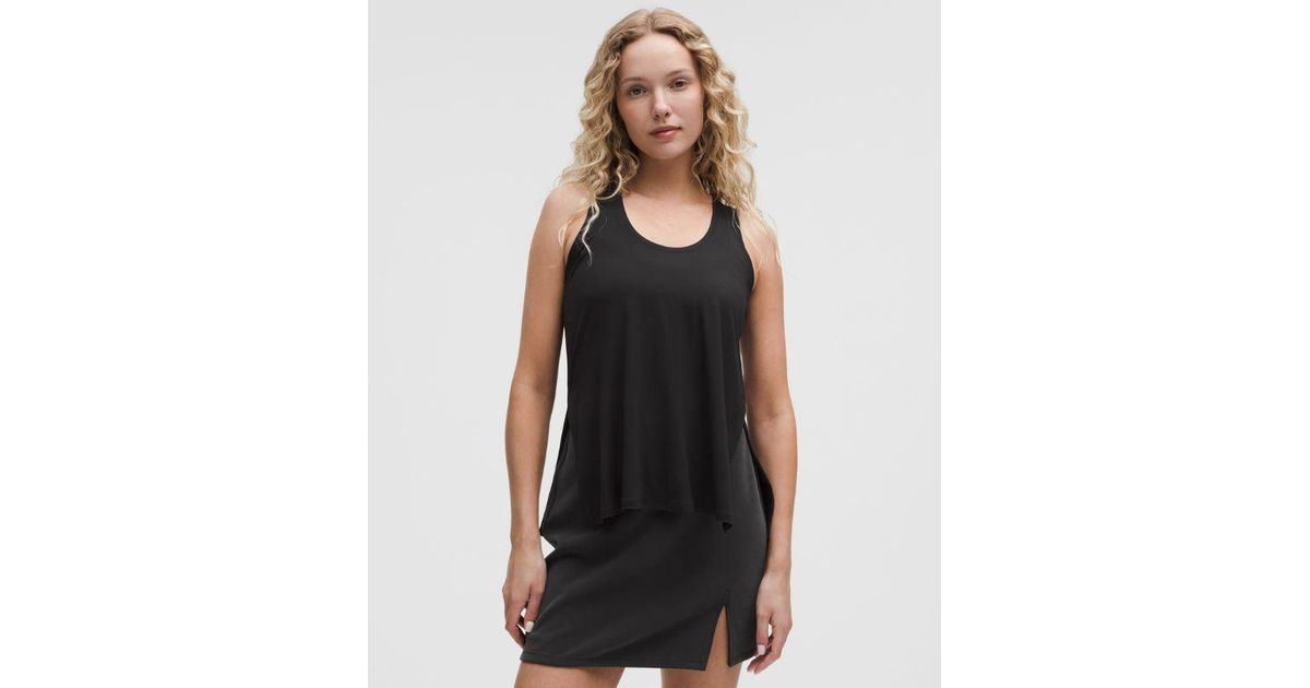 lululemon Silkappeal Side-Slit Tank Top in Black | Lyst UK
