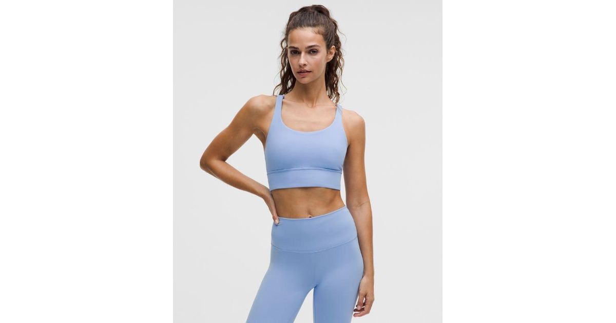 lululemon Energy Longline Bra in Blue | Lyst UK