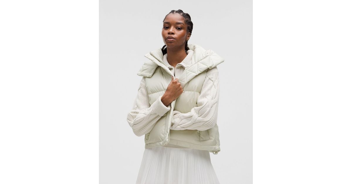 lululemon Wunder Puff 600-Down-Fill Cropped Vest in White | Lyst