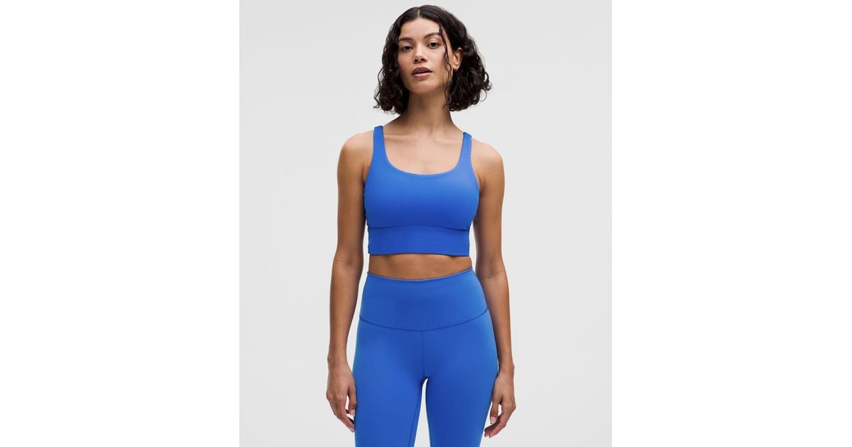 lululemon Energy Longline Bra Medium Support, B-D Cups in Blue | Lyst