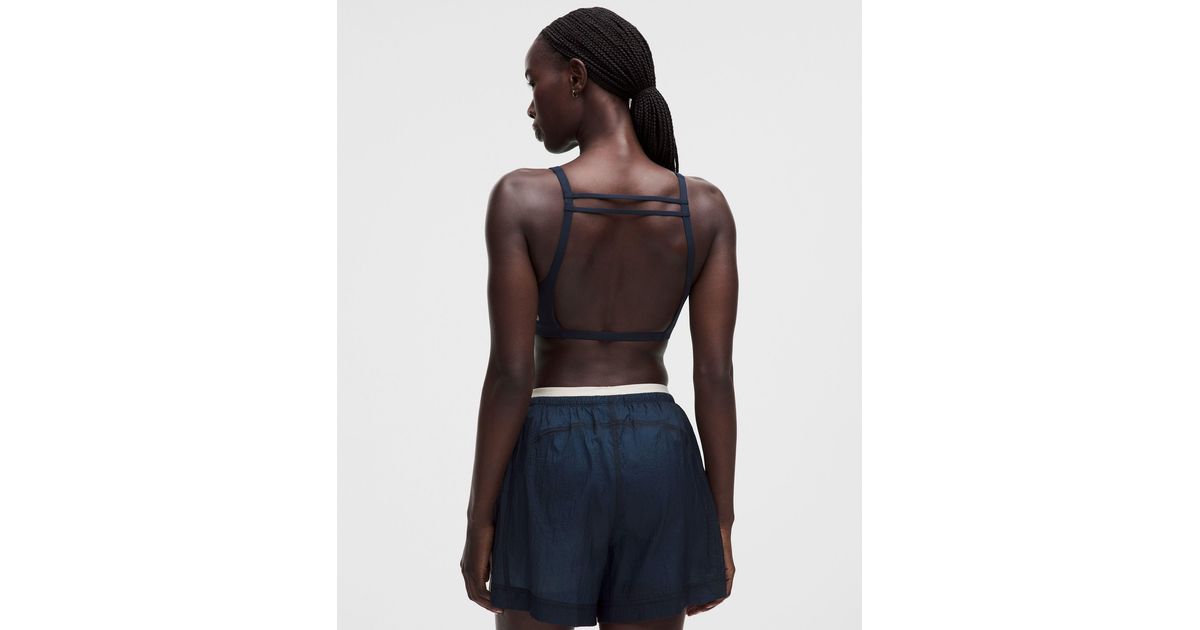 lululemon Lightlift Open-Back Bra in Blue | Lyst