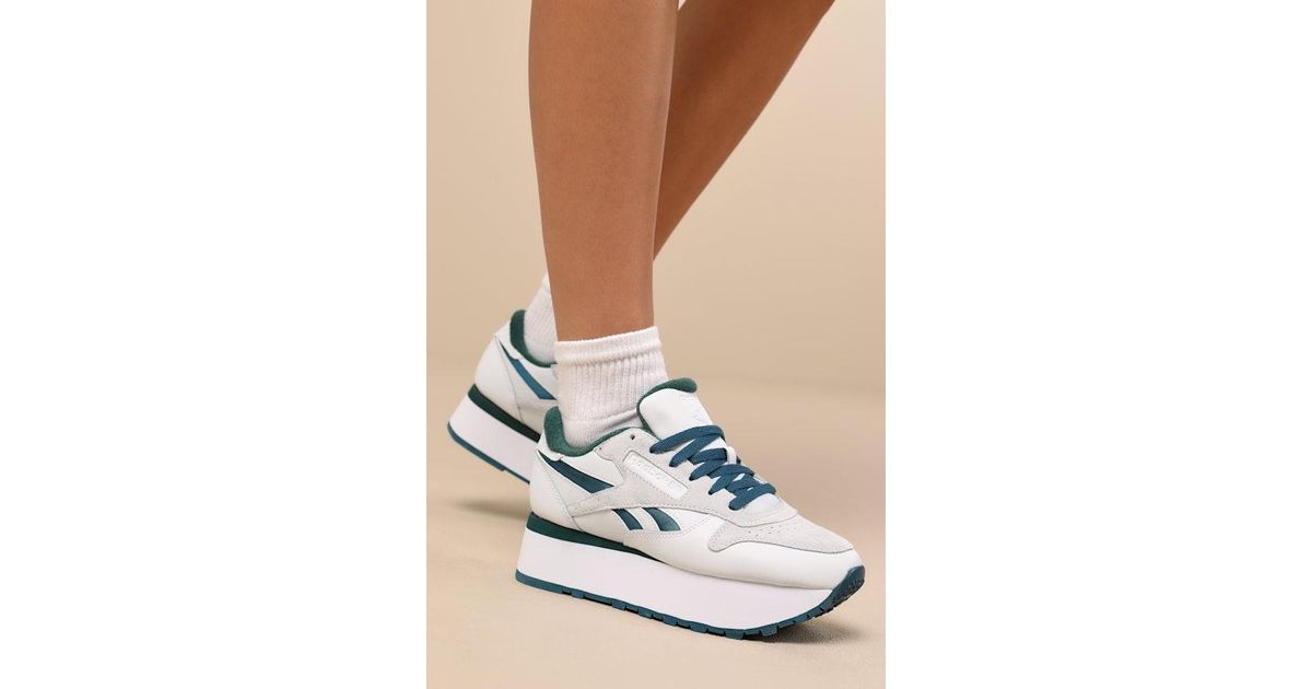 Reebok Classic Leather Triple Lift Moon And Platform Sneakers in White ...