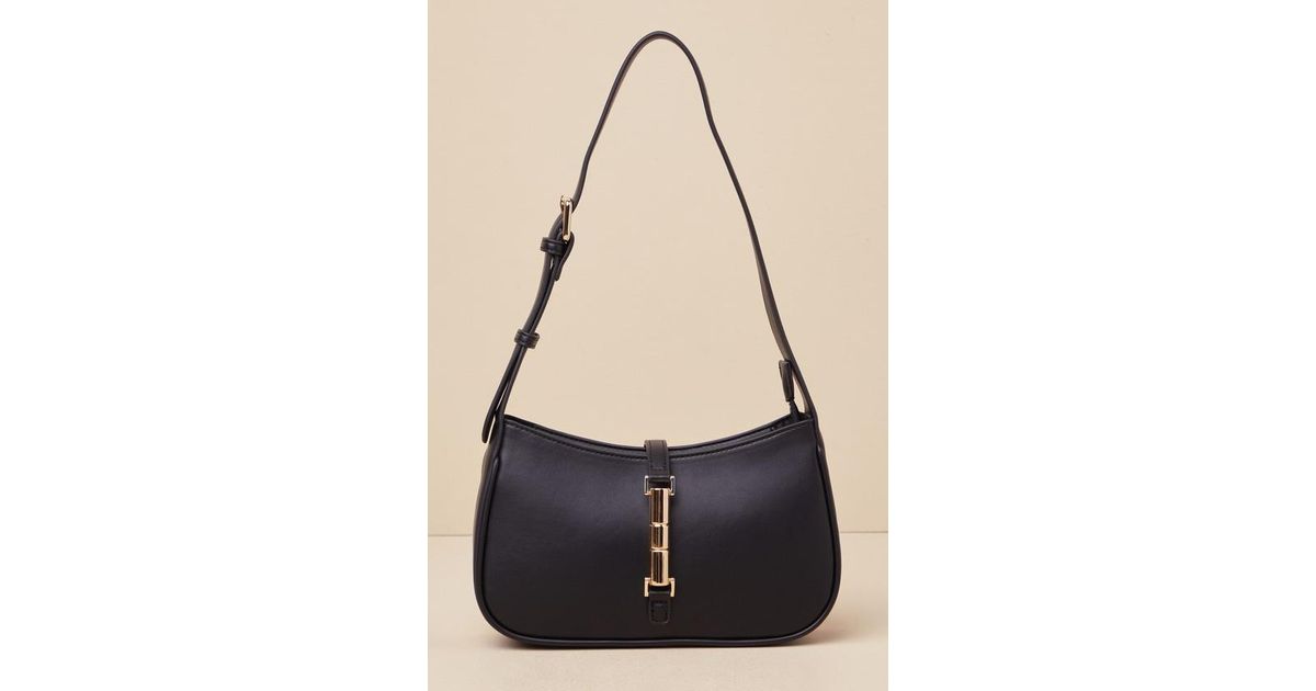Lulus Chic And Tasteful Shoulder Bag in Black | Lyst