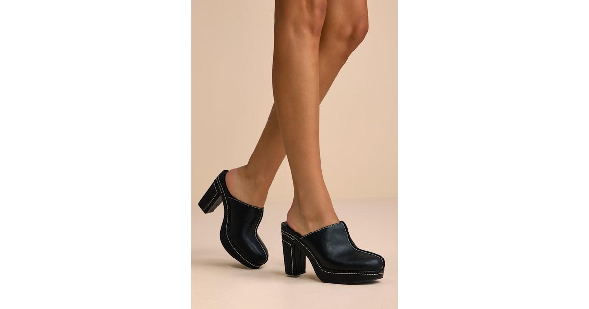 Matisse Krista Seamed Platform Clogs in Black | Lyst