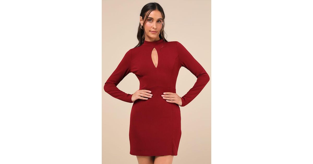 Lulus Sultry Favorite Dark Backless Mini Dress in Red | Lyst