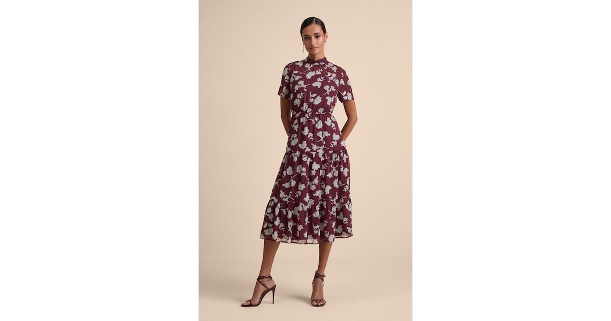 Lulus Floral Dressed Up Floral Print Midi Dress in Pink | Lyst UK