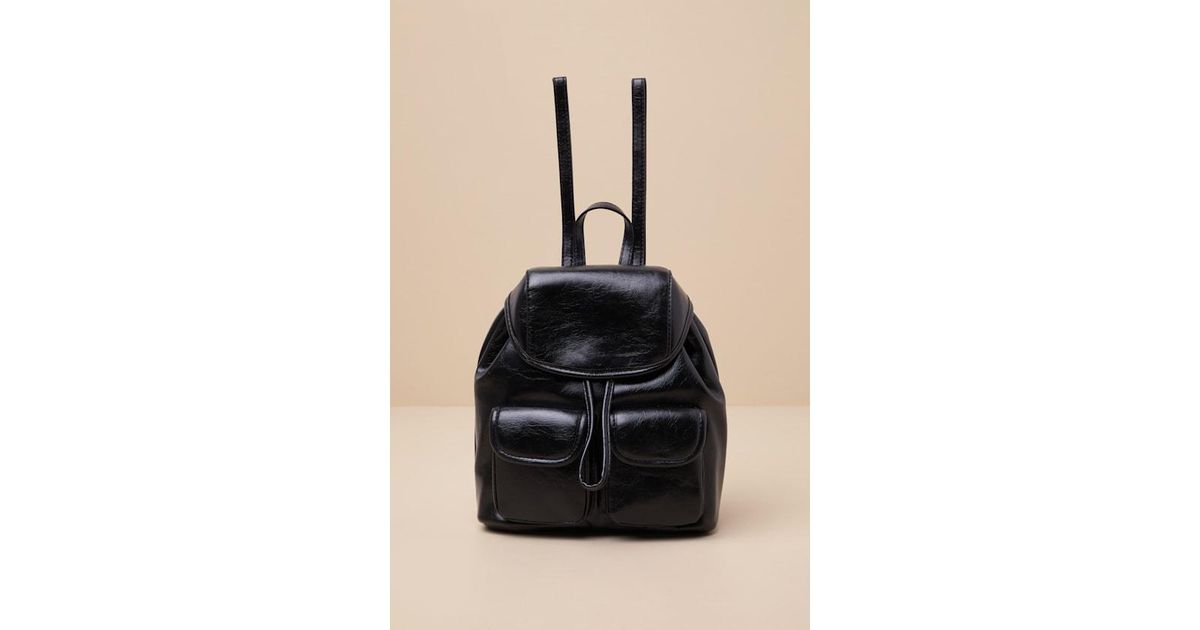 Lulus Taralynn Vegan Leather Mini Backpack in Black | Lyst