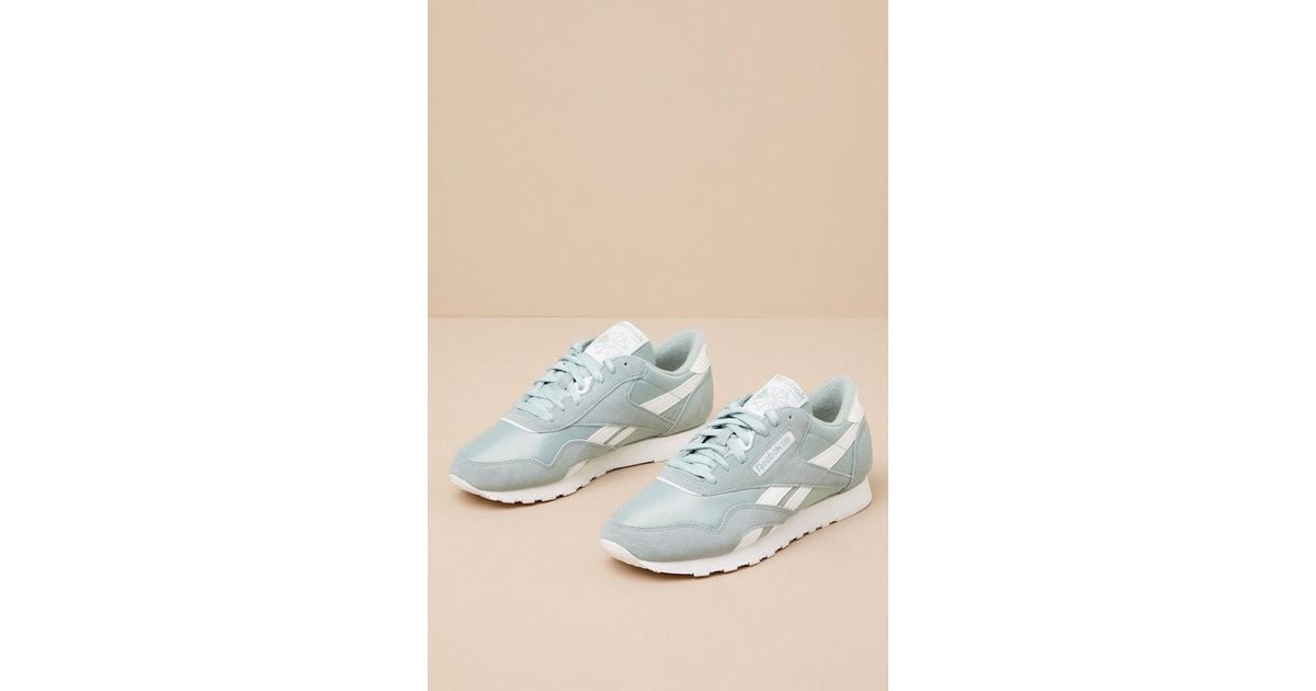 Reebok Classic Nylon Hybrid And Chalk Suede Leather Sneakers in Blue | Lyst