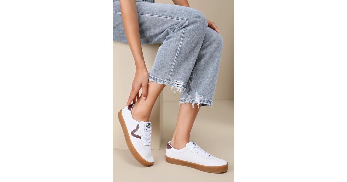 Vans Sport Low Marshmallow And Port Royale Color Block Suede Sneakers ...