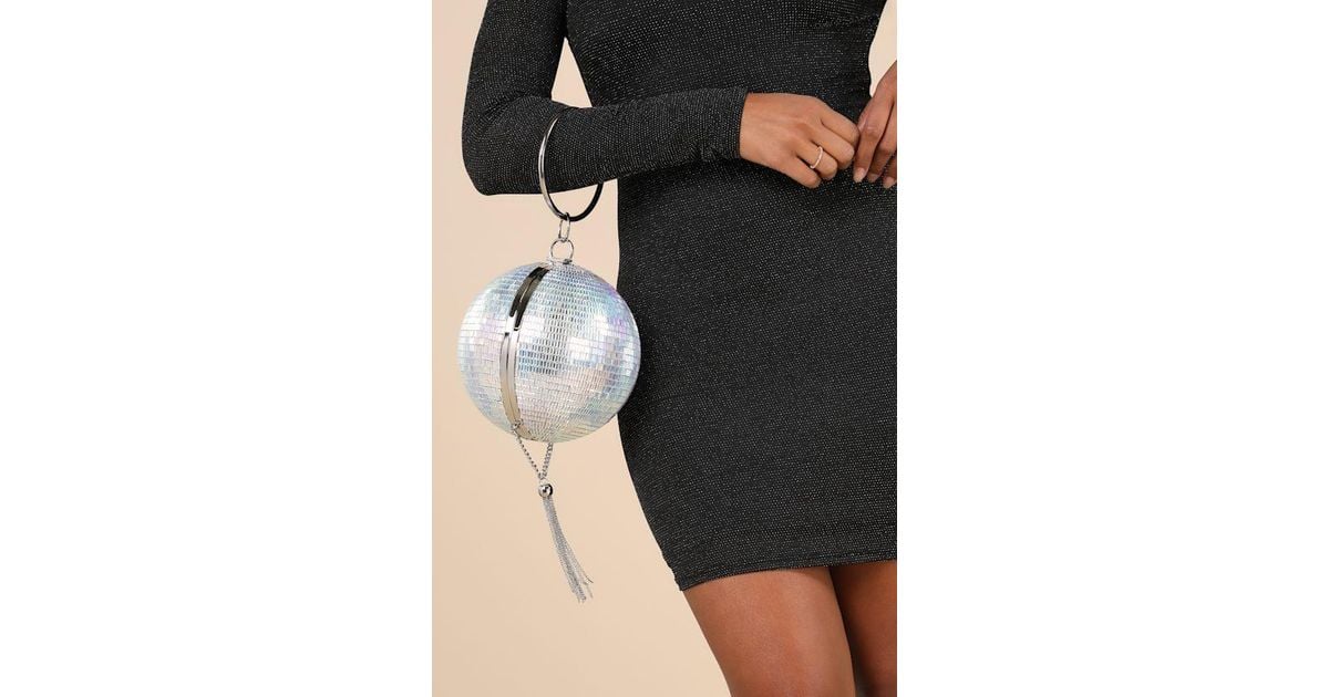 Betsey Johnson Dancin Queen Iridescent Disco Ball Bag in Black | Lyst