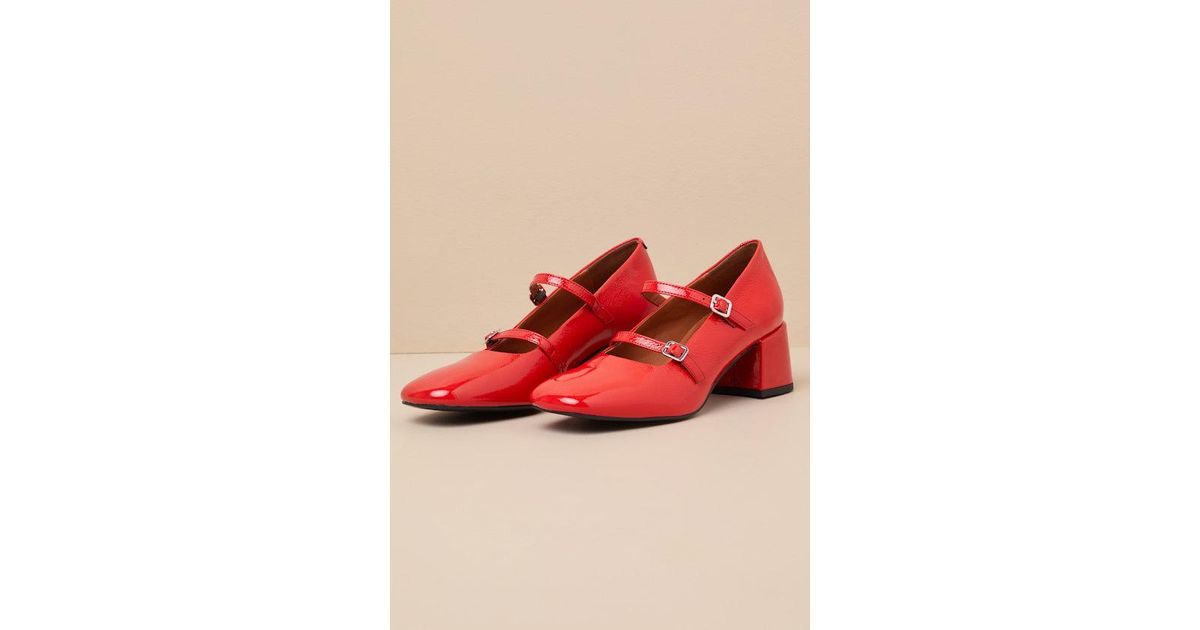 Vagabond Shoemakers Adison Flame Leather Strappy Mary Jane Pumps in Red ...