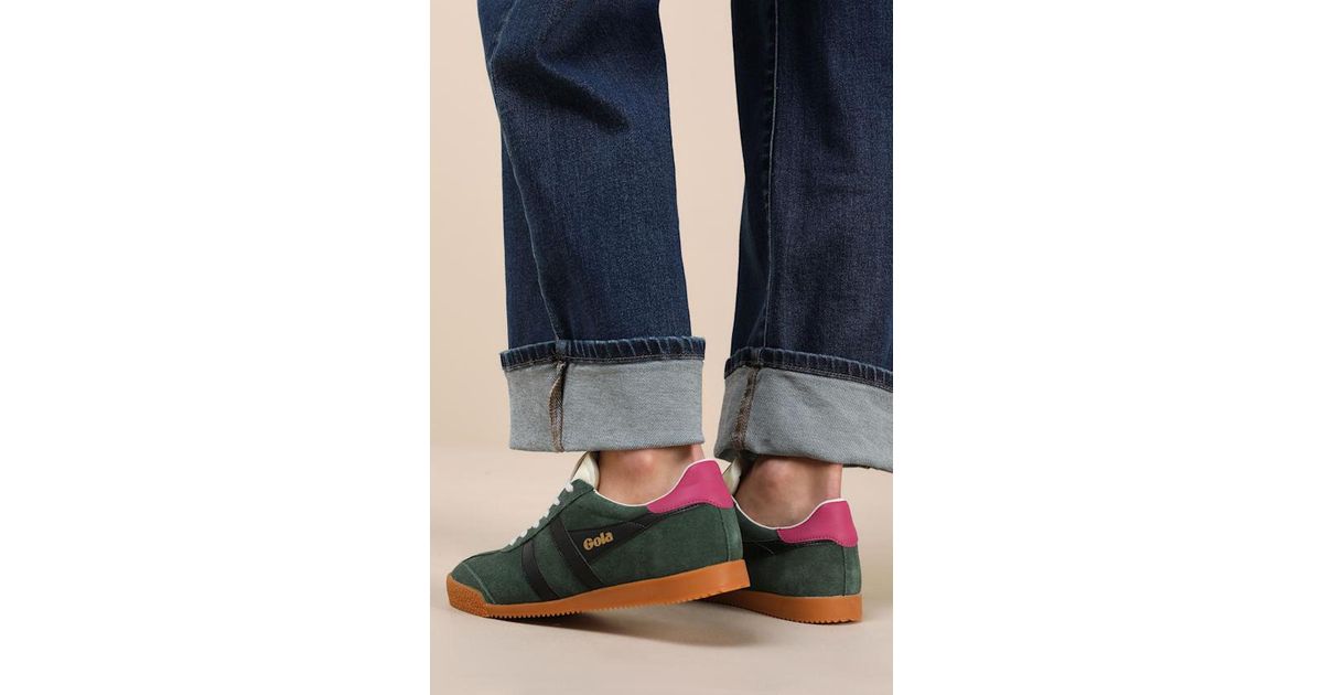 Gola Elan Evergreen Color Block Suede Leather Sneakers in Blue | Lyst