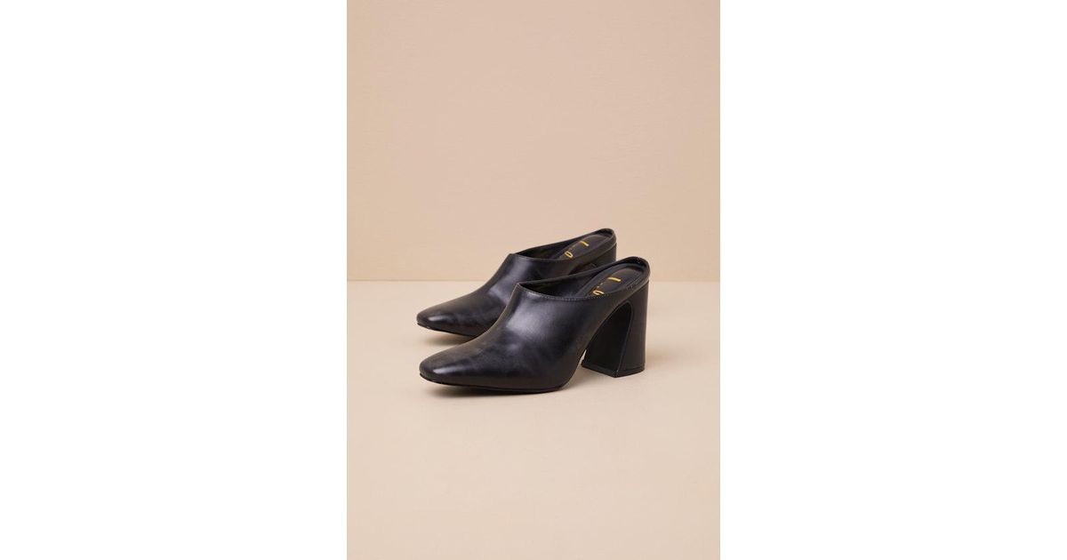 Lulus Londynn Square-Toe Mule Pumps in Black | Lyst