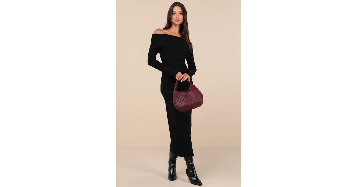 Glamorous Incredibly Pristine Off-The-Shoulder Sweater Maxi Dress in ...