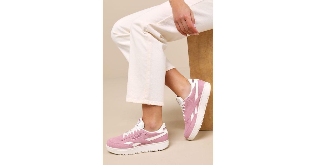 Reebok Club C Double Revenge Suede Leather Sneakers in Pink | Lyst