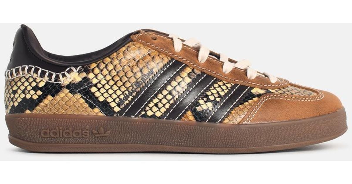 adidas 'Gazzelle Snake' Leather Sneakers in White | Lyst