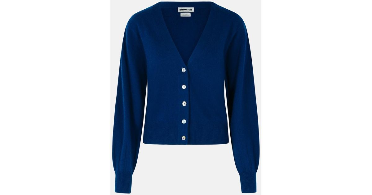 Colorush 'jessie' Cashmere Cardigan in Blue | Lyst
