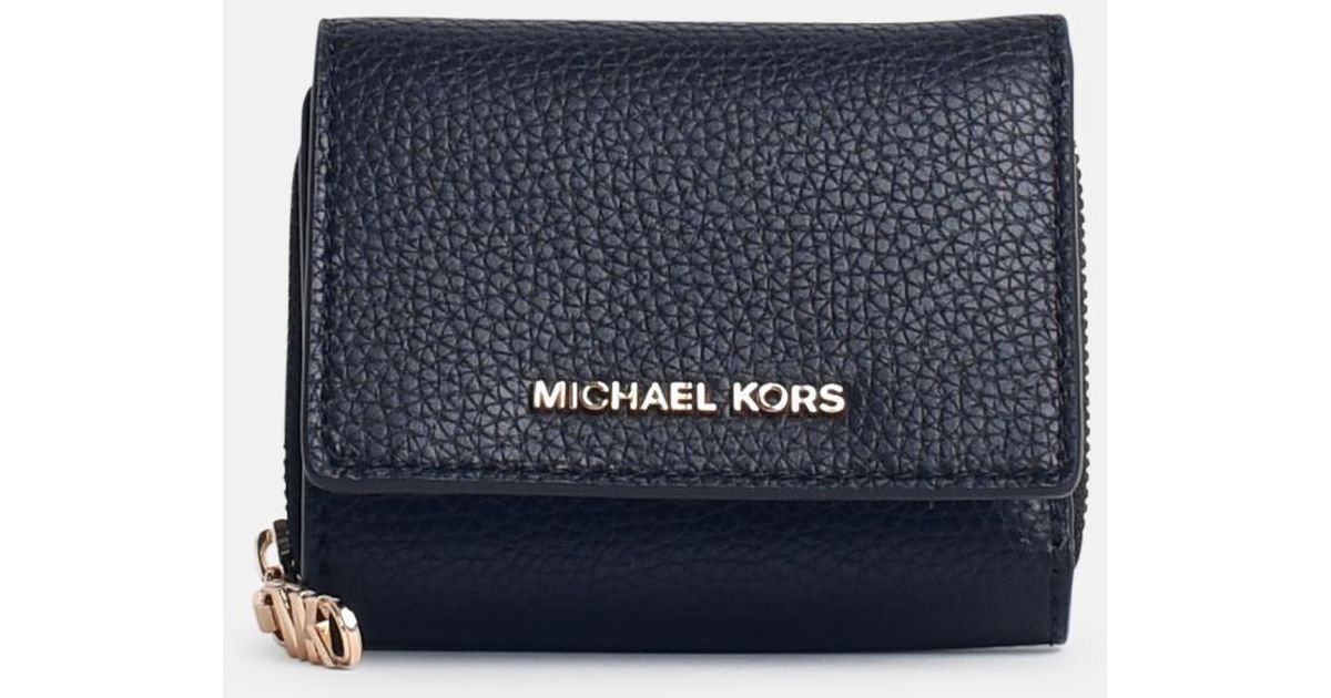 MICHAEL Michael Kors 'Trifold' Leather Wallet in Blue | Lyst