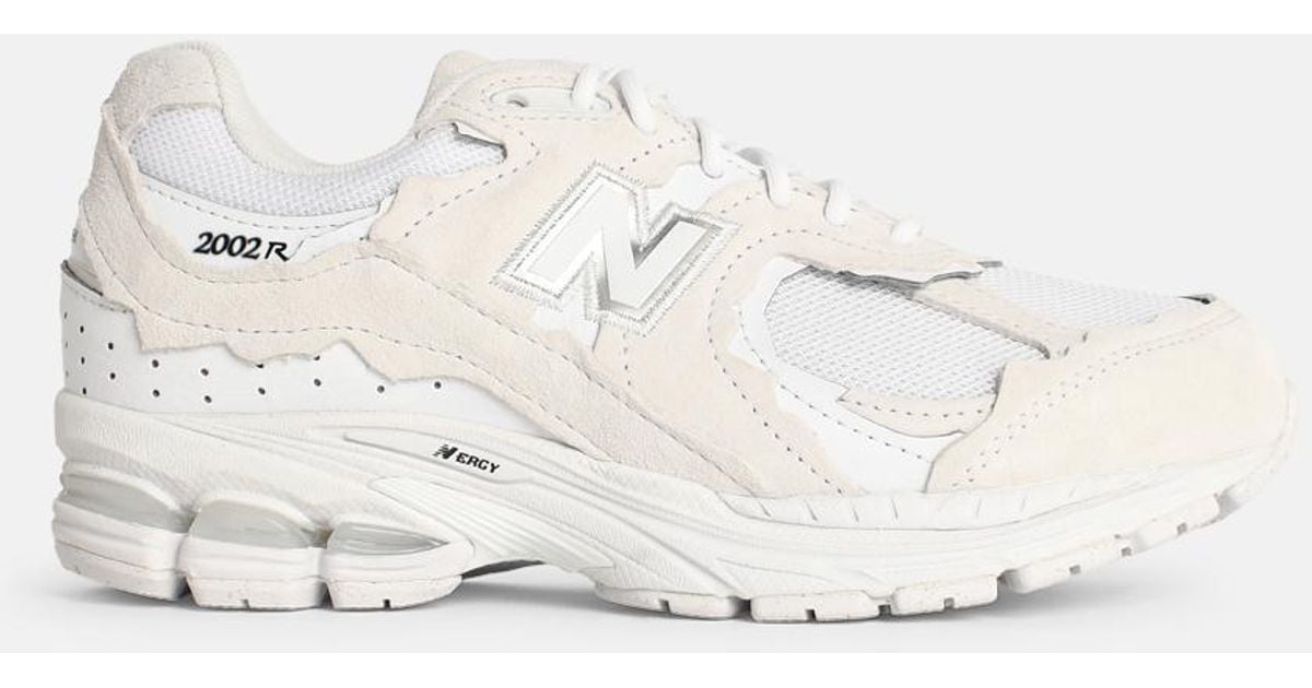 New Balance '2002R' Mesh And Suede Sneakers in Natural | Lyst
