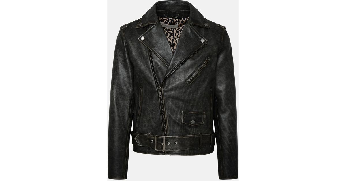 Golden Goose Leather Biker Jacket in Black for Men | Lyst
