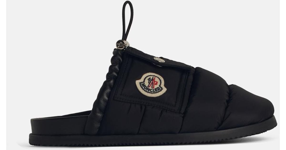 Moncler Nylon Slippers in Black | Lyst