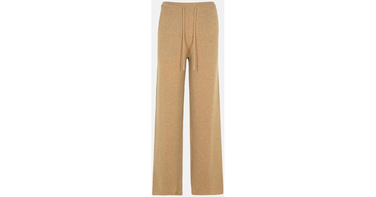 Max Mara 'Rino' Cashmere Blend Trousers in Natural | Lyst
