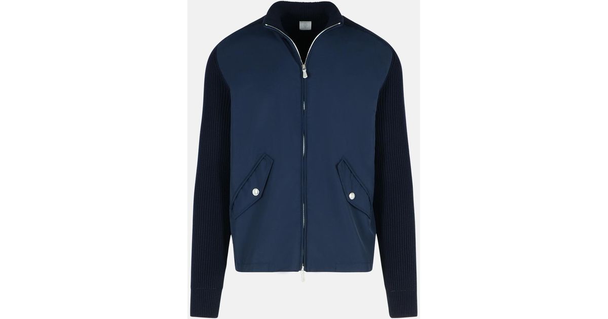 Eleventy Wool Blend Jacket in Blue for Men | Lyst