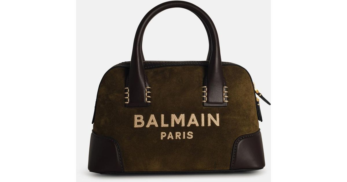 Balmain 'B-Army' Suede Bag in Black | Lyst