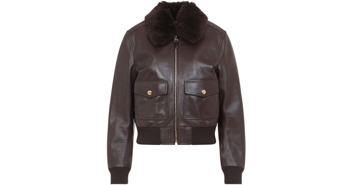 Celine Aviator Bomber Jacket in Black | Lyst