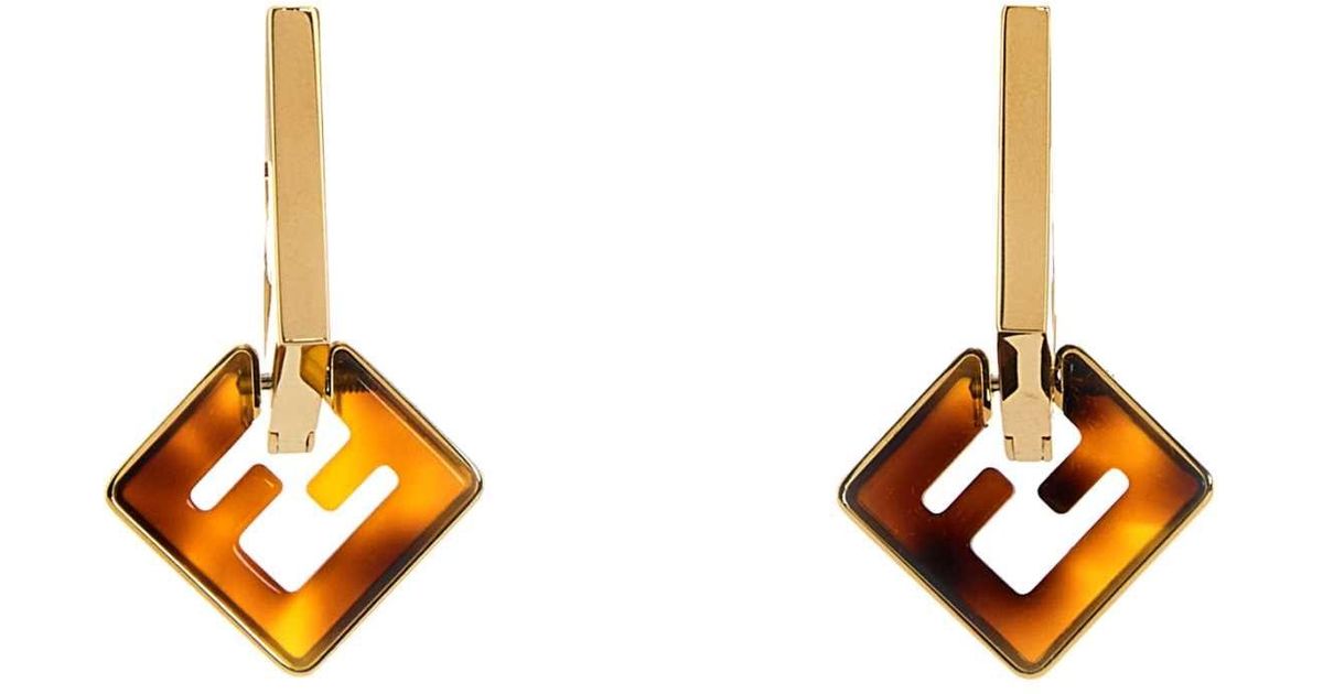 Fendi Printed Plexiglass And Metal Forever Earrings | Lyst