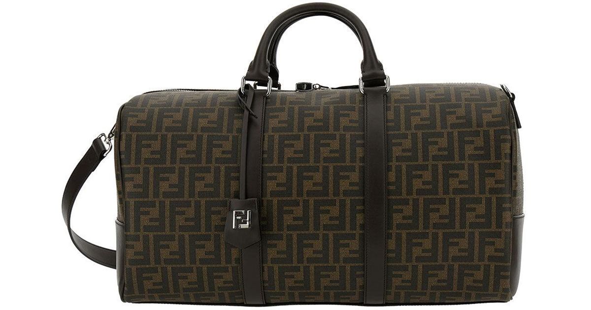 Fendi 'Large Duffle' Travel Bag With Ff Motif in Black for Men | Lyst