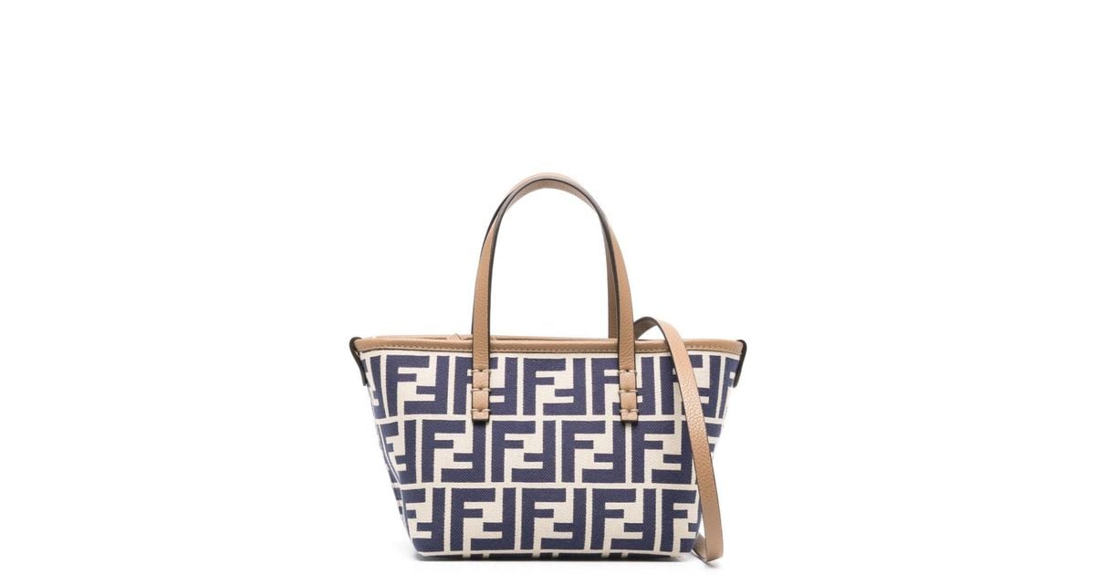Fendi Roll Mini Tote Bag in Blue | Lyst