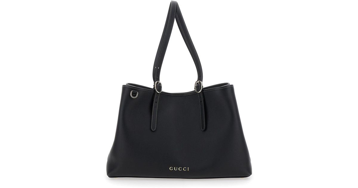 Gucci Shoulder Bag With Logo Lettering On The Front And Adjustable Top ...