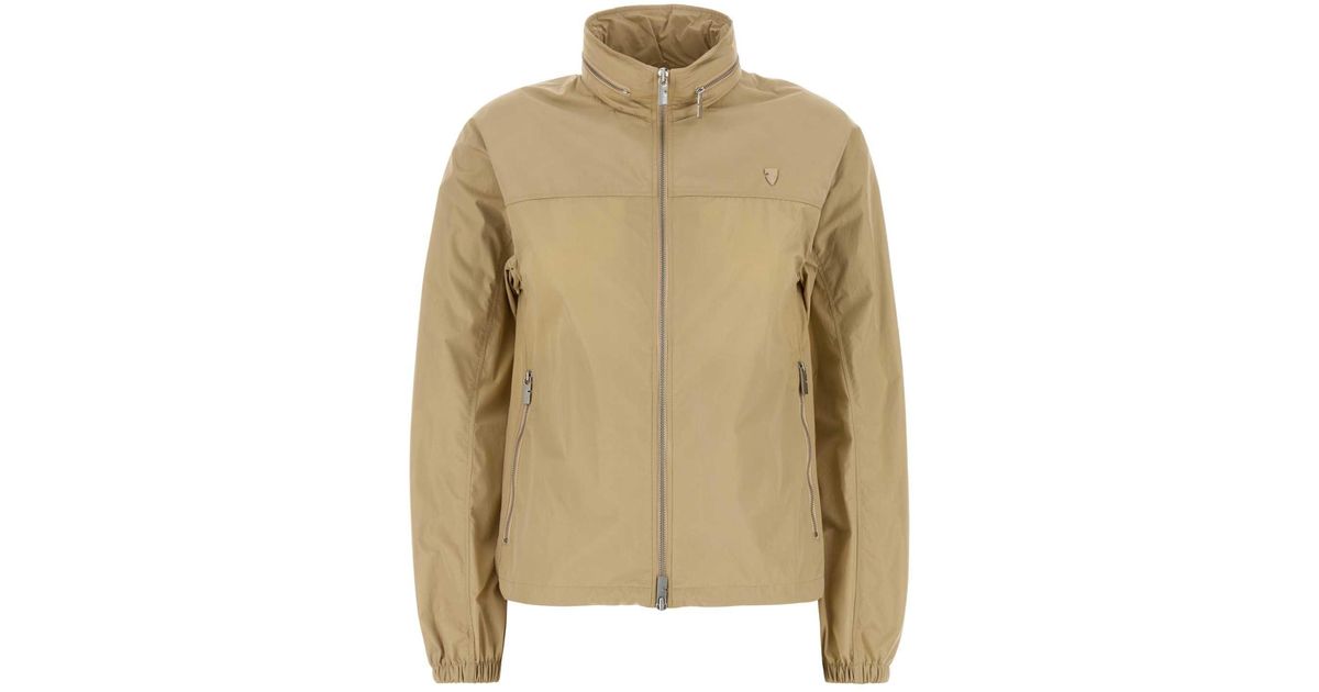 Burberry Nylon Blend Windbreaker in Natural | Lyst