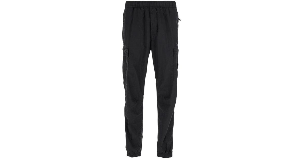Stone Island Pants With Removable Compass Logo On The Leg in Black for ...