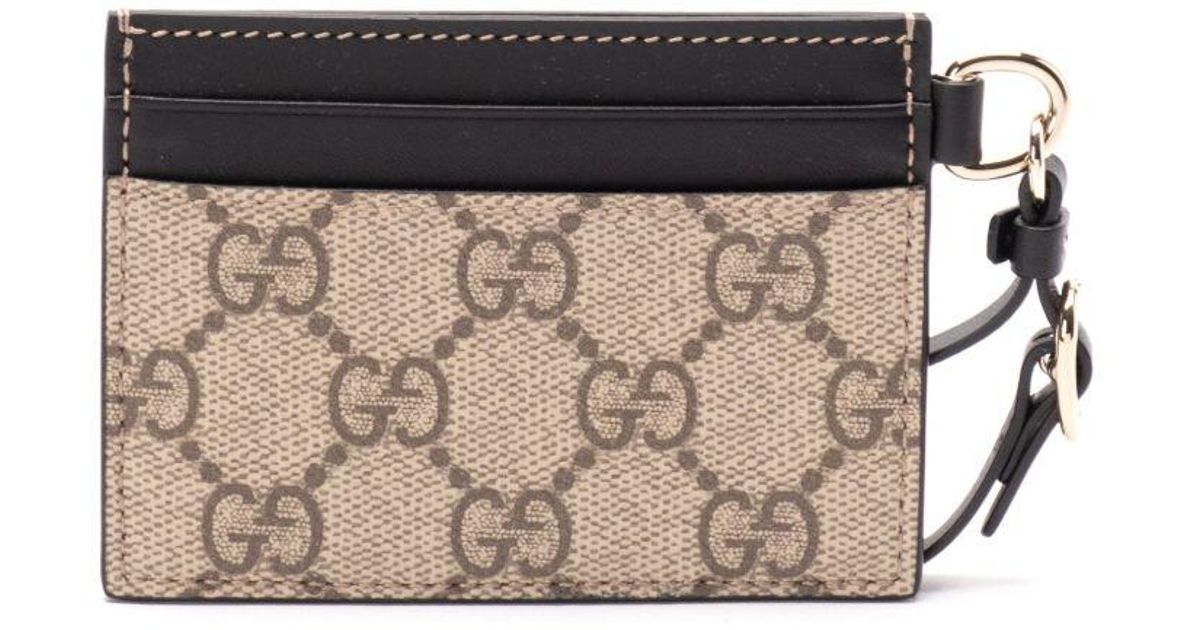 Gucci Gg Emblem Card Case in Gray | Lyst