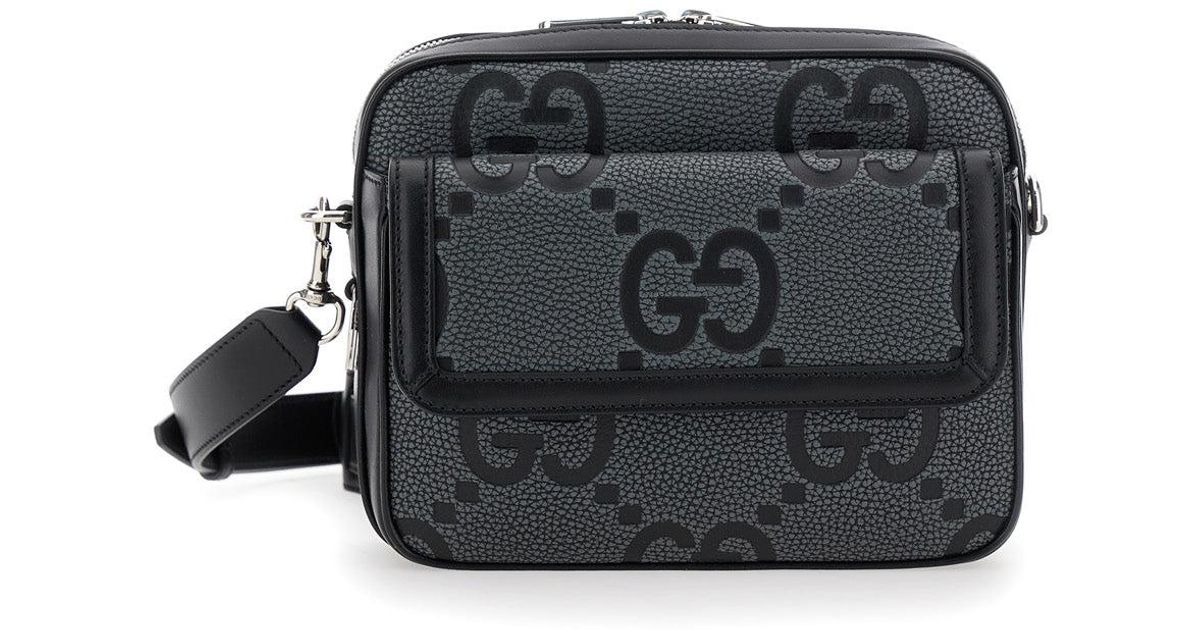 Gucci 'Small Jumbo' Crossbody Bag With All-Over Gg Motif in Black for ...