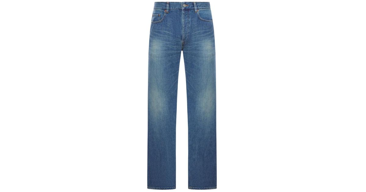 Saint Laurent Mick Long Denim Jeans in Blue for Men | Lyst