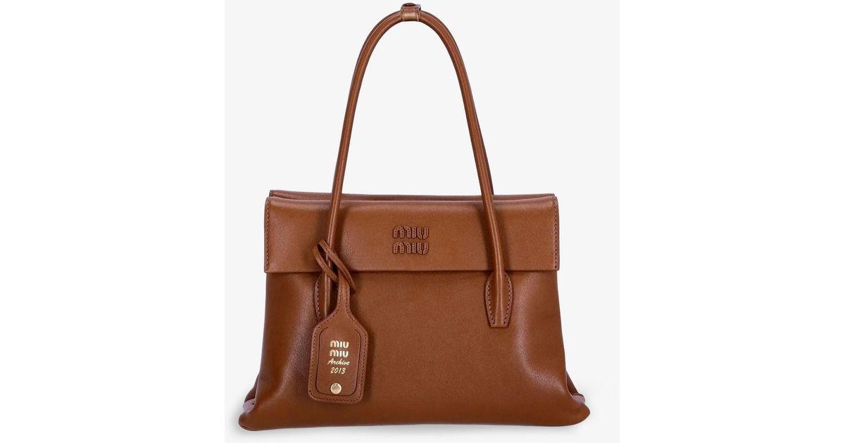 Miu Miu Solitaire Leather Crossbody Bag With Lettering Logo On The ...